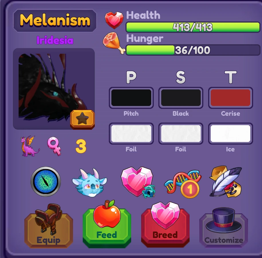 Trading/selling 2/3 emo melanism iridesia | Fandom