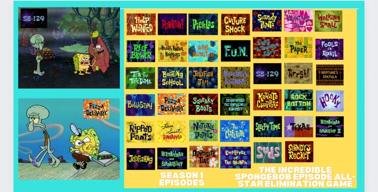The Incredible SpongeBob Episode All-Star Elimination Game: Round 1 ...