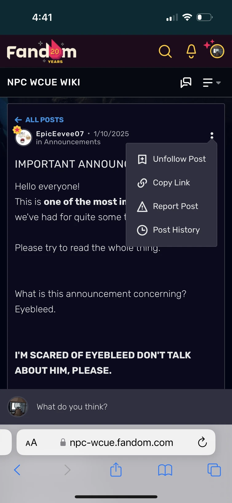 IMPORTANT ANNOUNCEMENT | Fandom