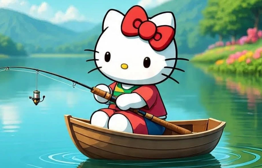 Hello kitty on a brown boat | Fandom