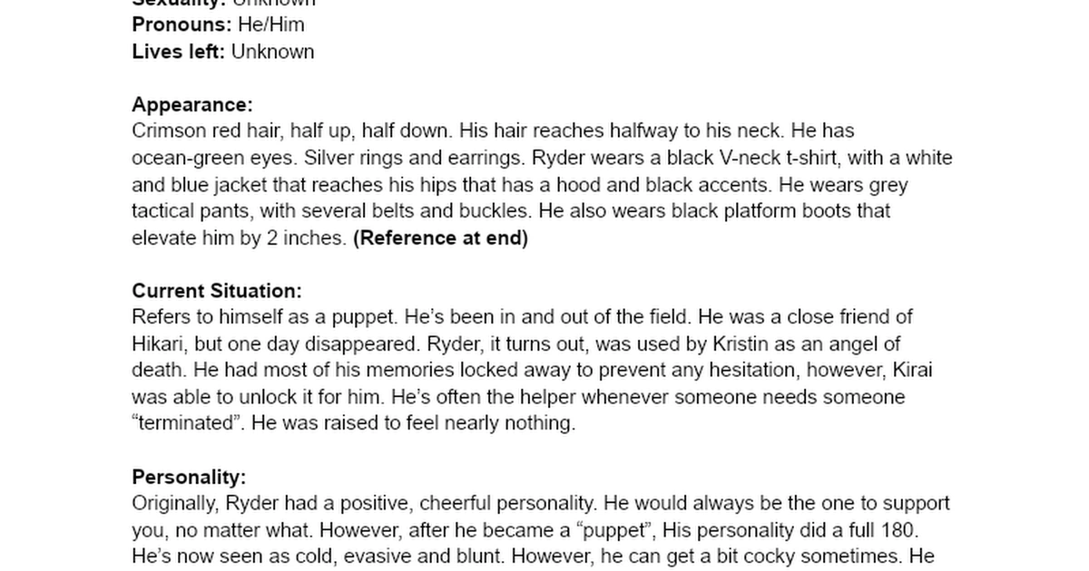Ryder (Oc file) | Fandom