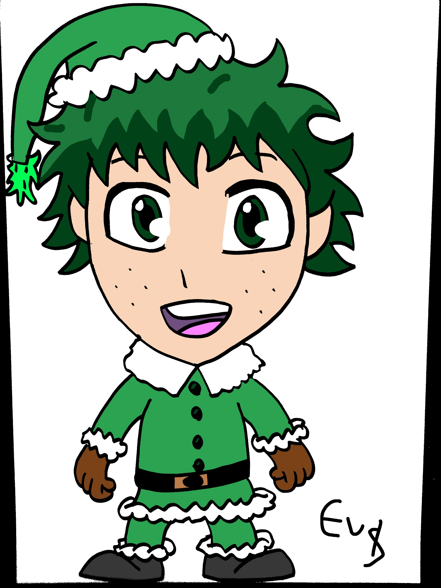 My drawing of Christmas Deku | Fandom