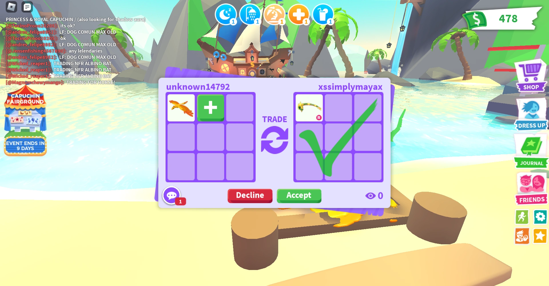 pls quick im making a neon phoenix but should i do this trade pls ...