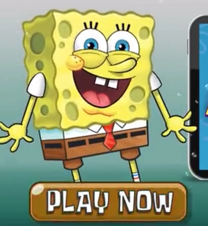 SpongeBob on the play now button | Fandom