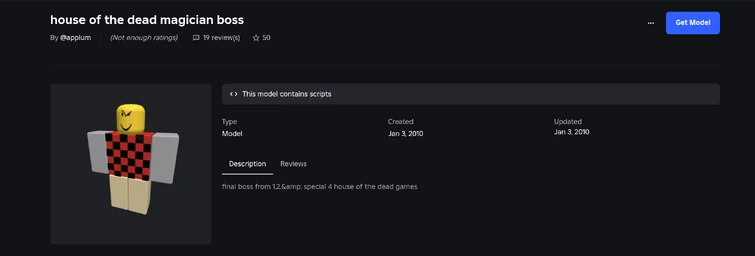 House of the dead magician boss - Roblox creator marketplace | Fandom