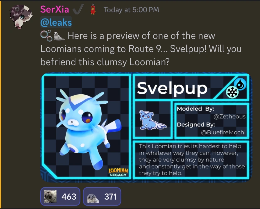 “Will you befriend this clumsy loomian?” Idk, it might take like a year ...
