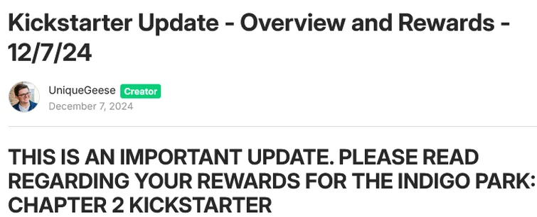 Chapter 2: KICKSTARTER UPDATE! | Fandom