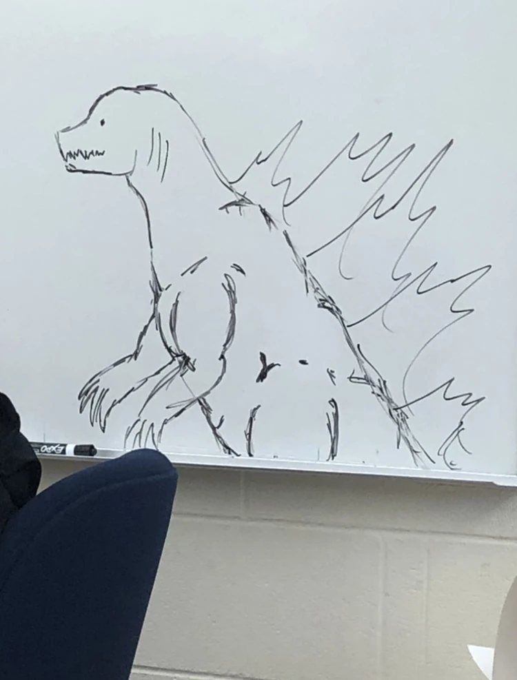 My student teacher drew Godzilla before class today | Fandom