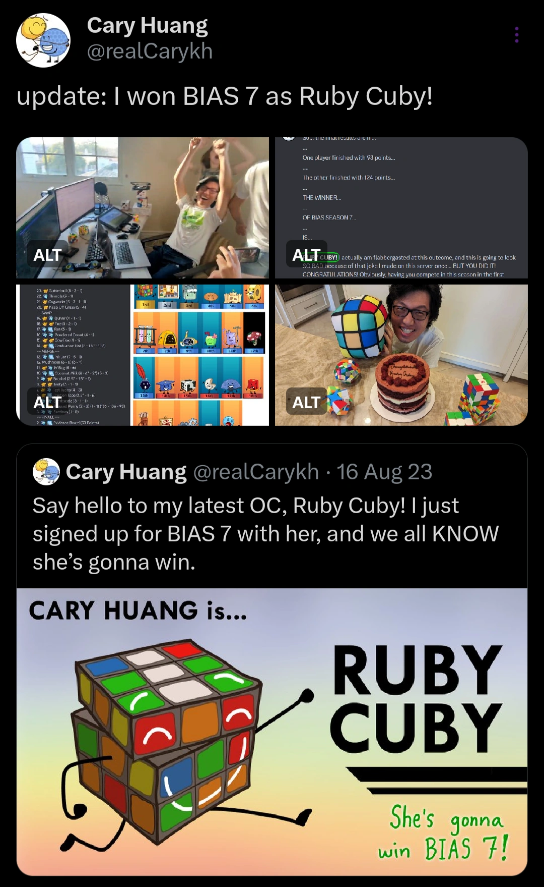 Cary won BIAS 7 as Ruby Cuby | Fandom