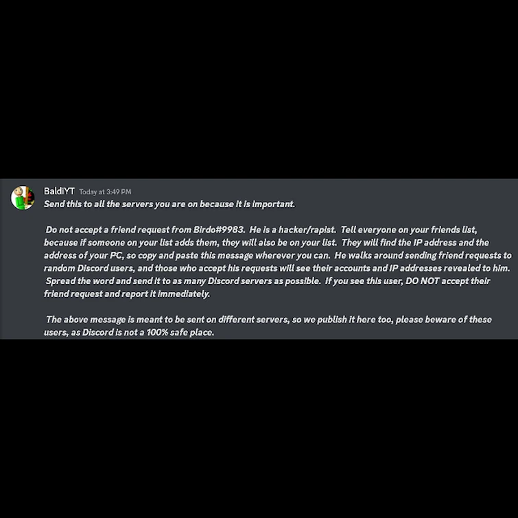 IMPORTANT ANNOUNCEMENT IF YOU HAVE DISCORD: read this :dont accept random people's friend ...