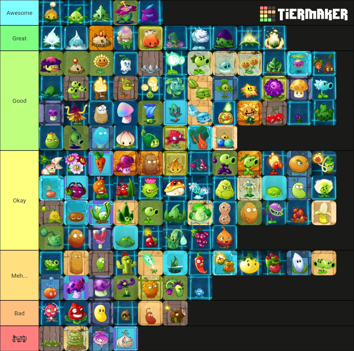 PvZ2 Plant Tier List based on designs | Fandom