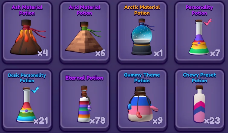 Trading for element pots (the robux purchasable ones) and leg pupil ...