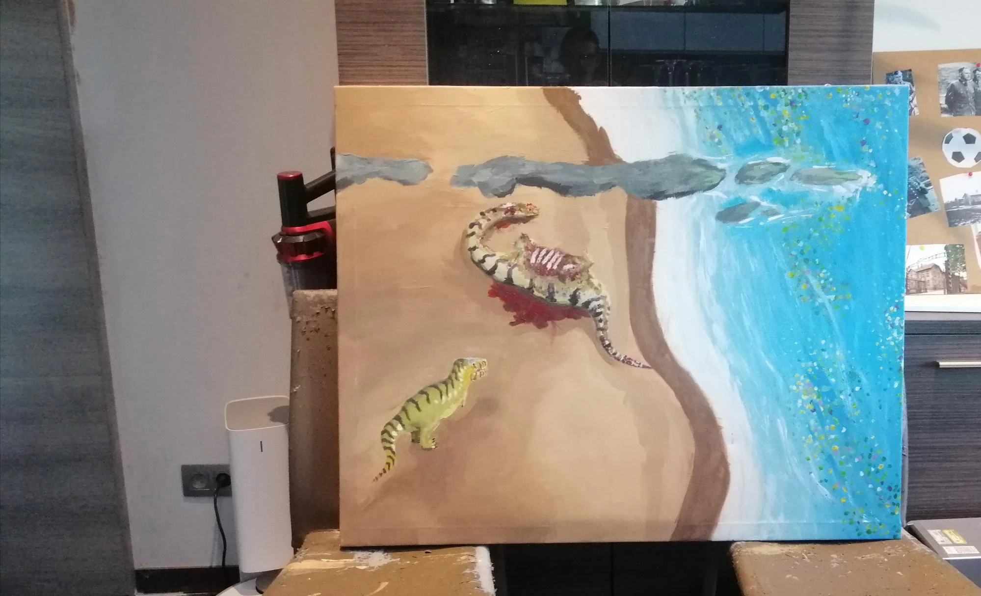 T. Rex and Dead alamosaurus painting. | Fandom