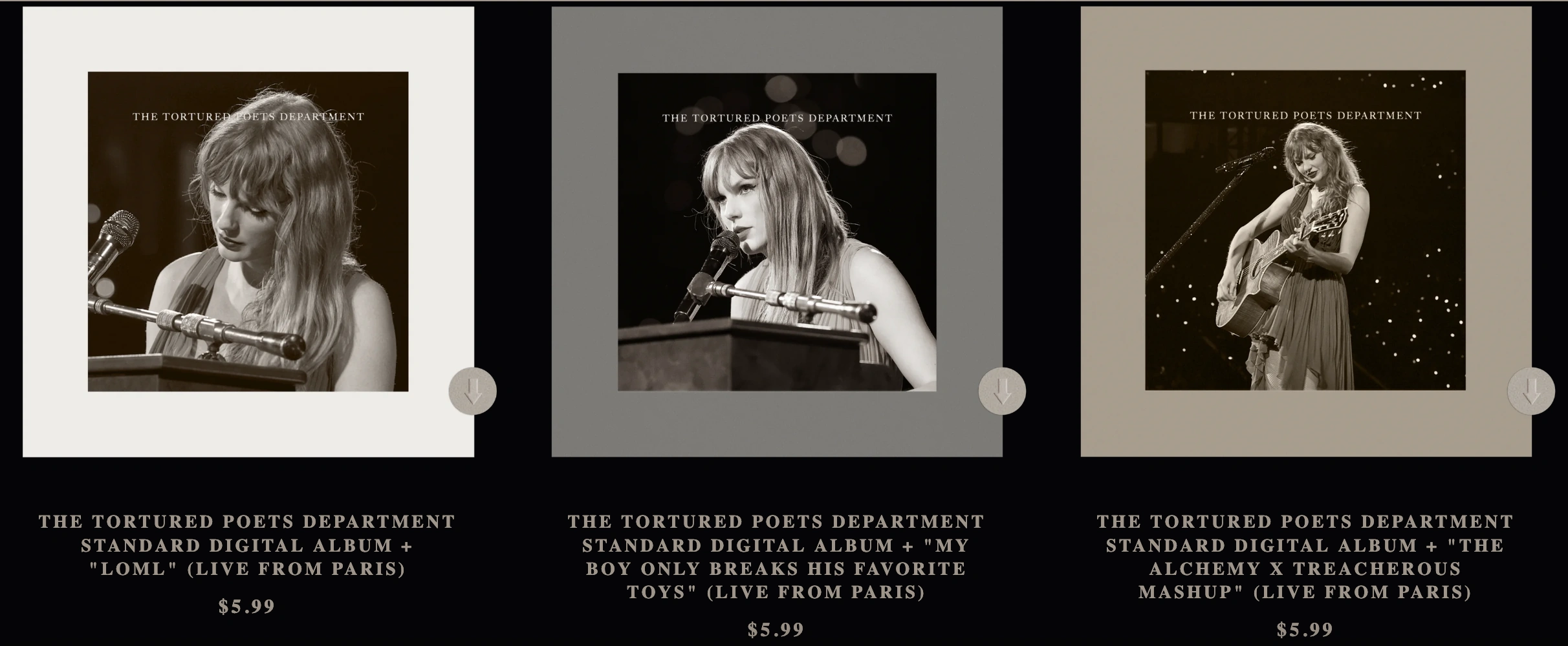 New versions of TTPD with 'live from Paris' bonus tracks! | Fandom