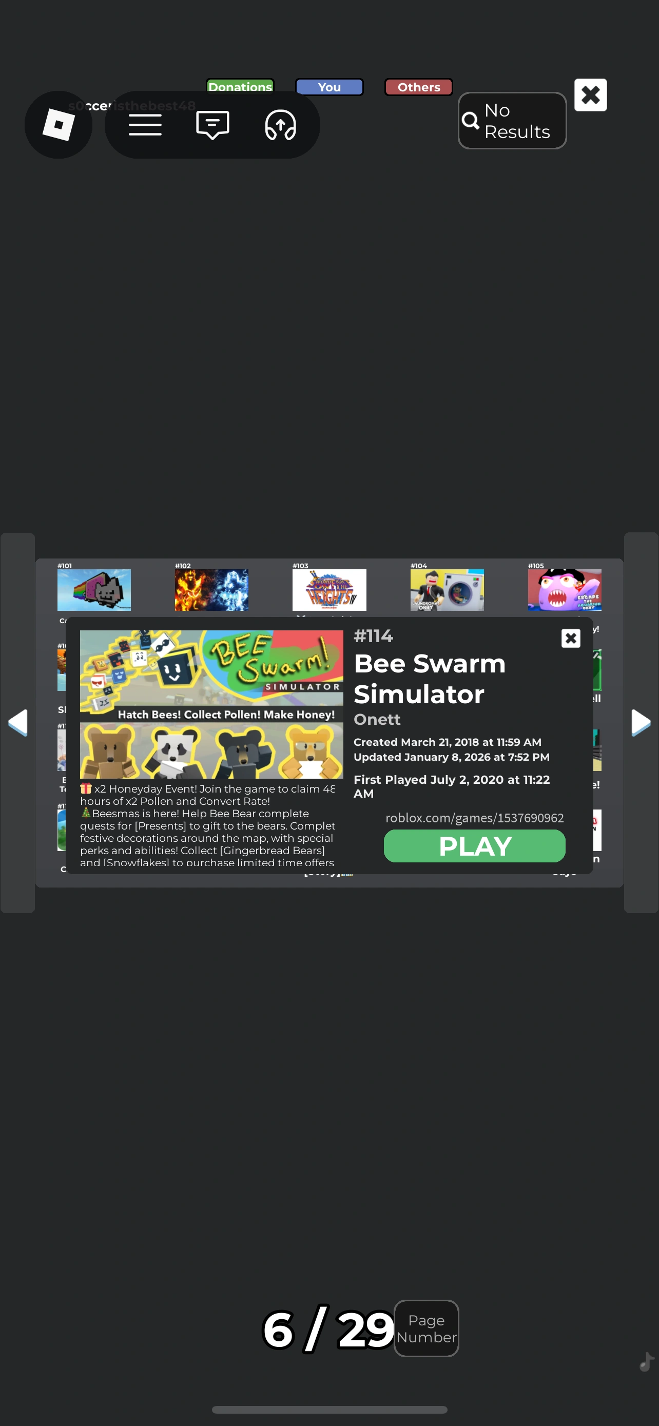 There's a Roblox game that shows exactly when you first played Bee ...