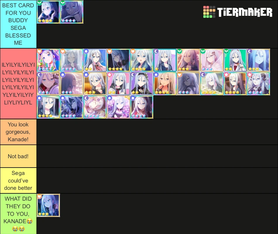 kanade card tierlist | Fandom