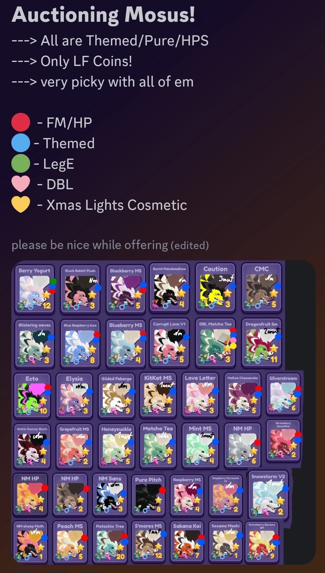 Auctioning my Mosus! | Fandom