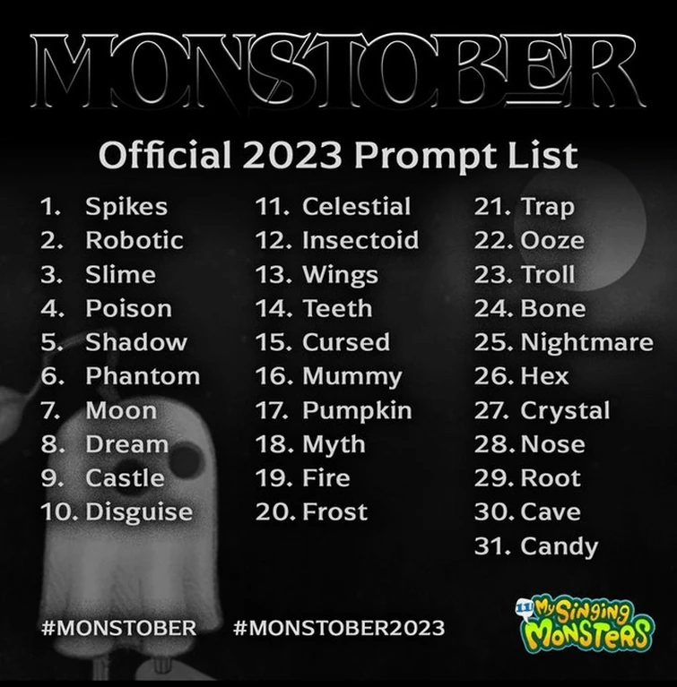Does anyone have the monstober prompt sheet? | Fandom