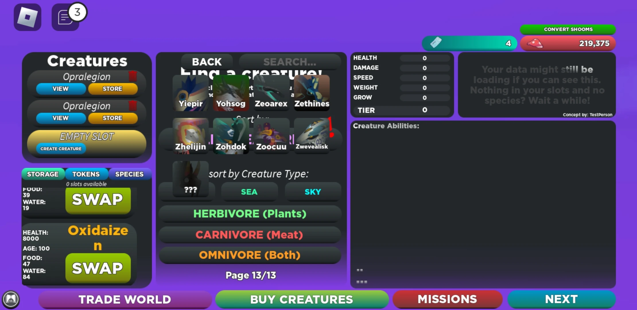 Looking for the missing creature/selling dupes cheap | Fandom