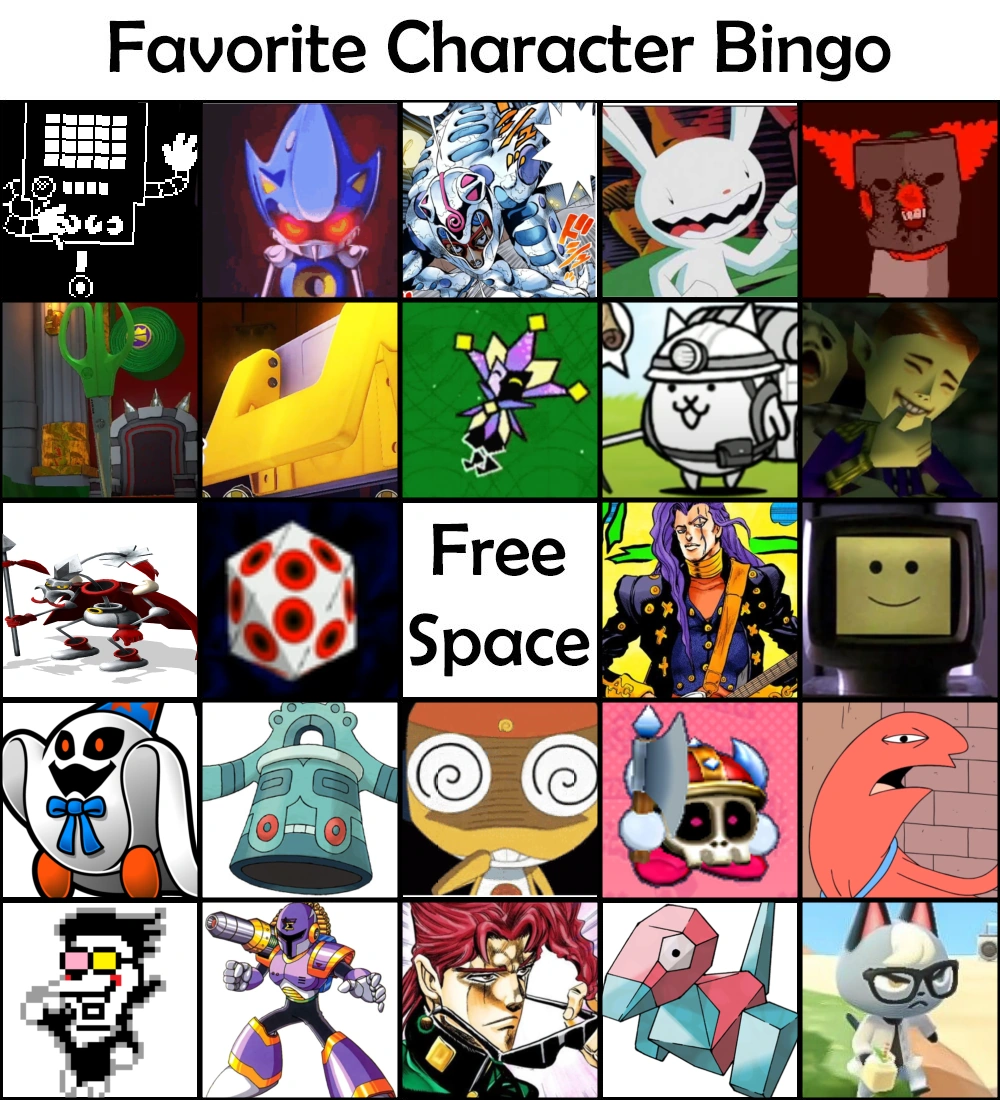 favorite character bingo | Fandom