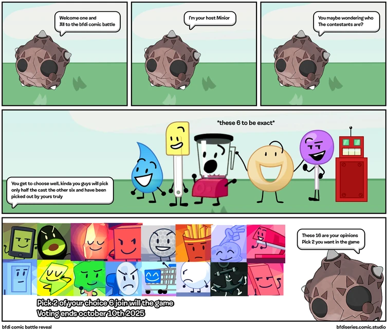 bfdi comic battle Reveal (and cast vote) | Fandom