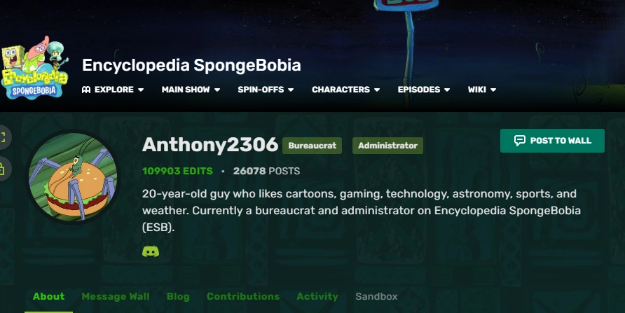 Reminder to Encyclopedia SpongeBobia to touch grass once in a while ...