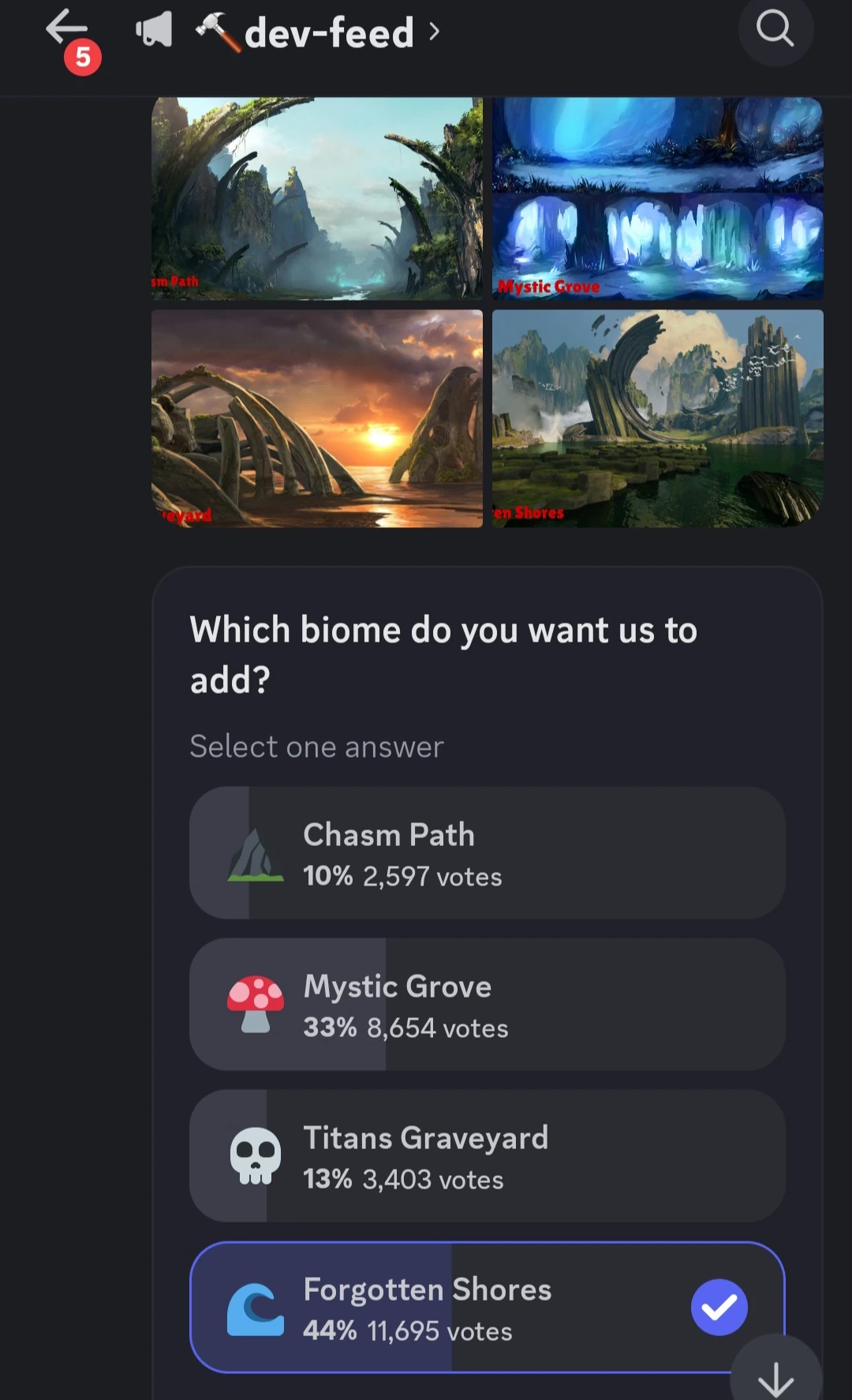 Update on the biome vote | Fandom