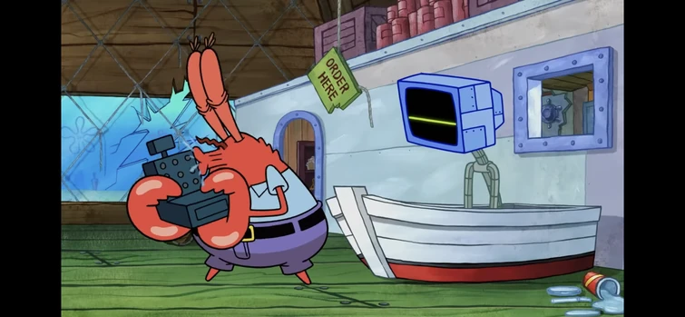 Karen and Mr. Krabs both fell for his cash register | Fandom