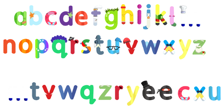 I was really bored yesterday, here are the alphablocks as their letters ...