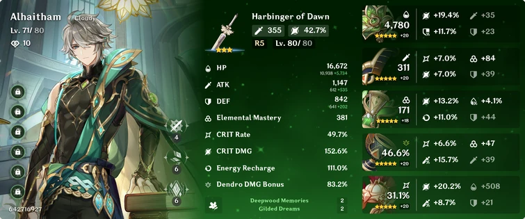 My WIP Alhaitham build | Fandom