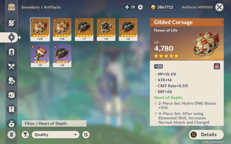 I need to know which one of these artifacts have better substats for ...