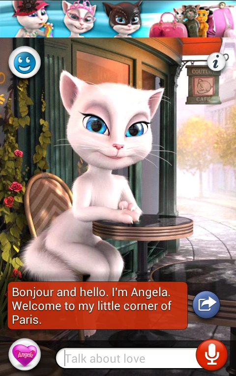 Where's the wardrobe button in old version of Talking Angela 1.0.3 ...