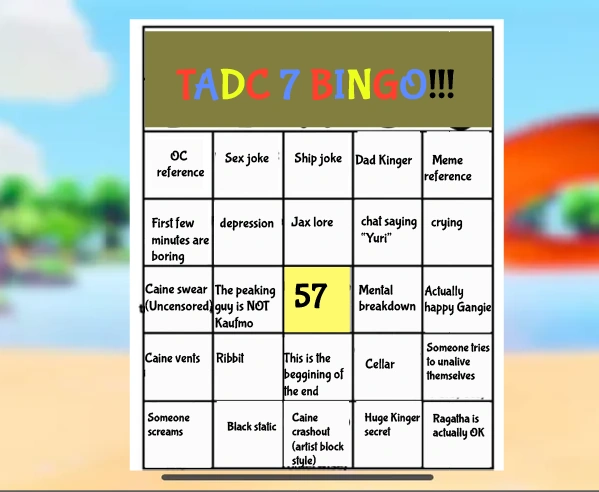 MY TADC BINGO CARD!!! | Fandom