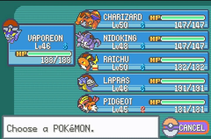 I was win against elite four and blue pokemon fire red with this team ...