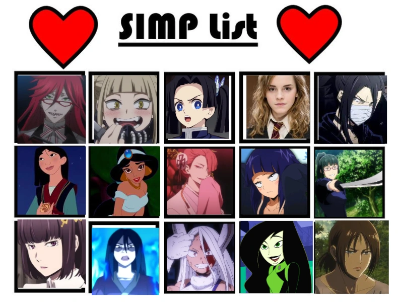 I did a simp chart to cheer me up | Fandom