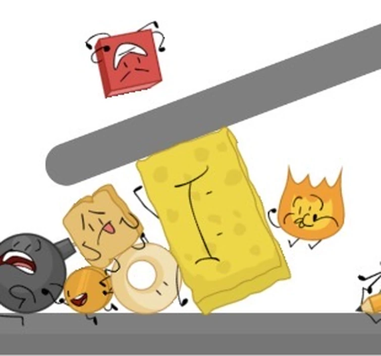 i was playing the bfdi physics thing and spongy got stuck, lol | Fandom
