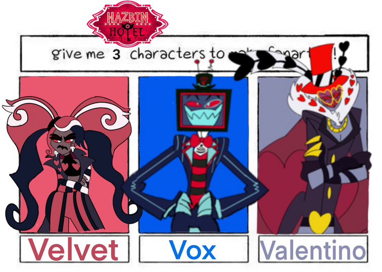 My 3 Hazbin Hotel characters to a Fanart The Vees | Fandom