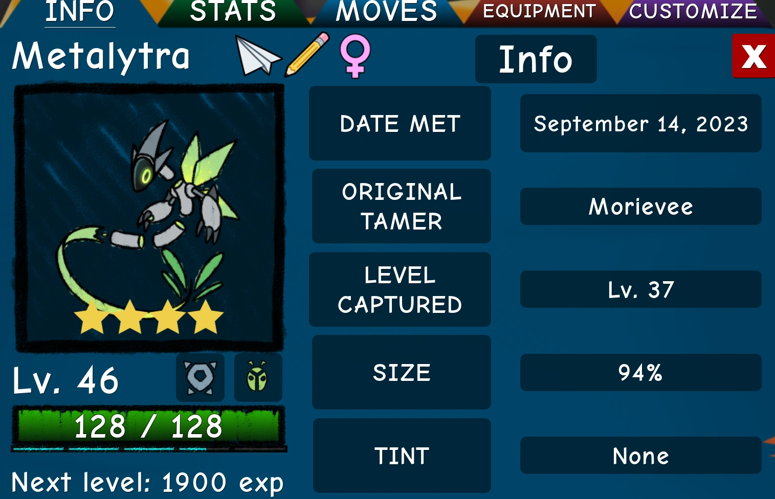 going through my boxes and found a female metalytra | Fandom