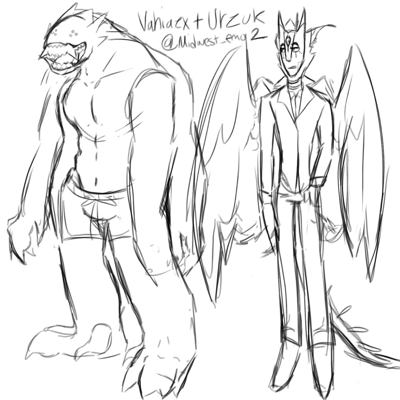human urzuk + vahiaex drawing wip (mobile post click to enlarge) | Fandom