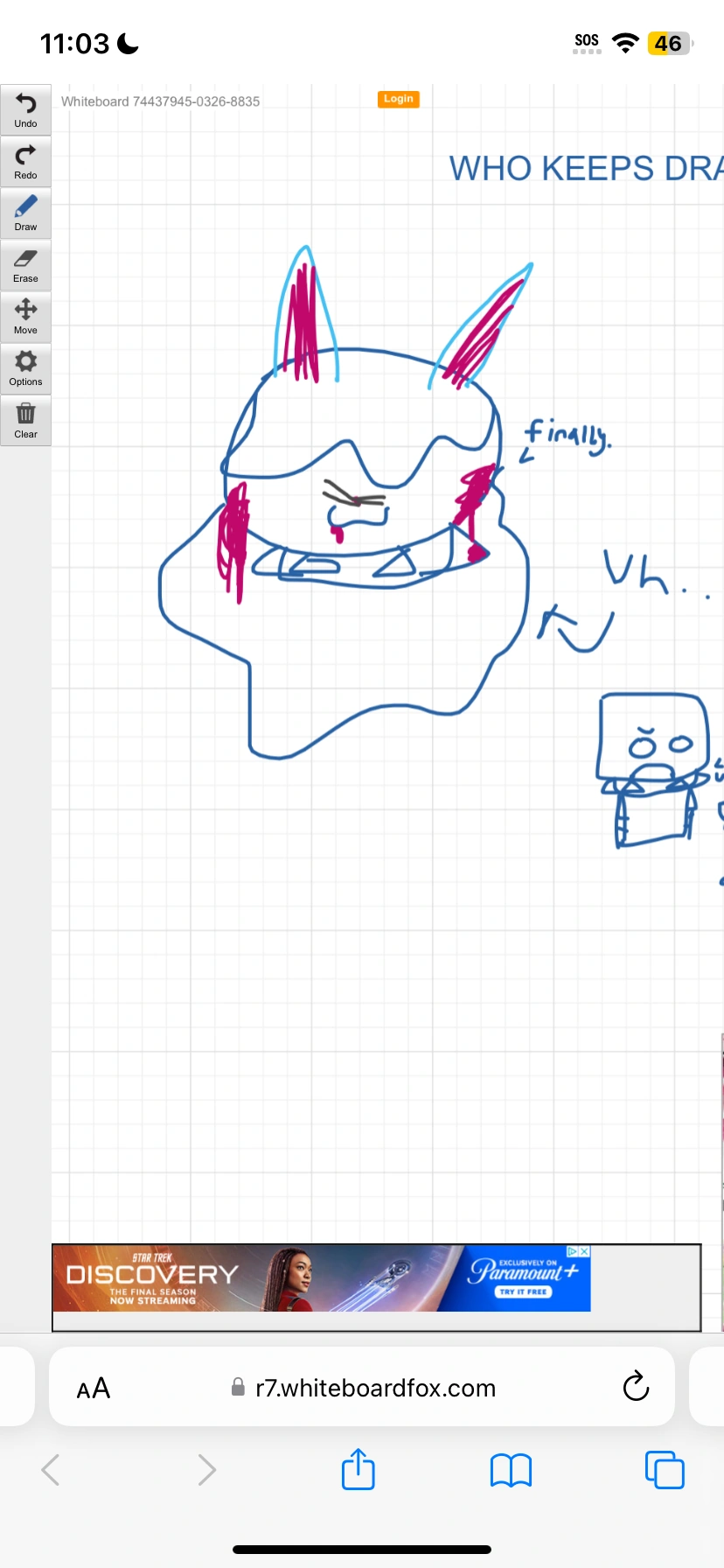 Someone keeps drawing over unpleasant in the whiteboard… | Fandom