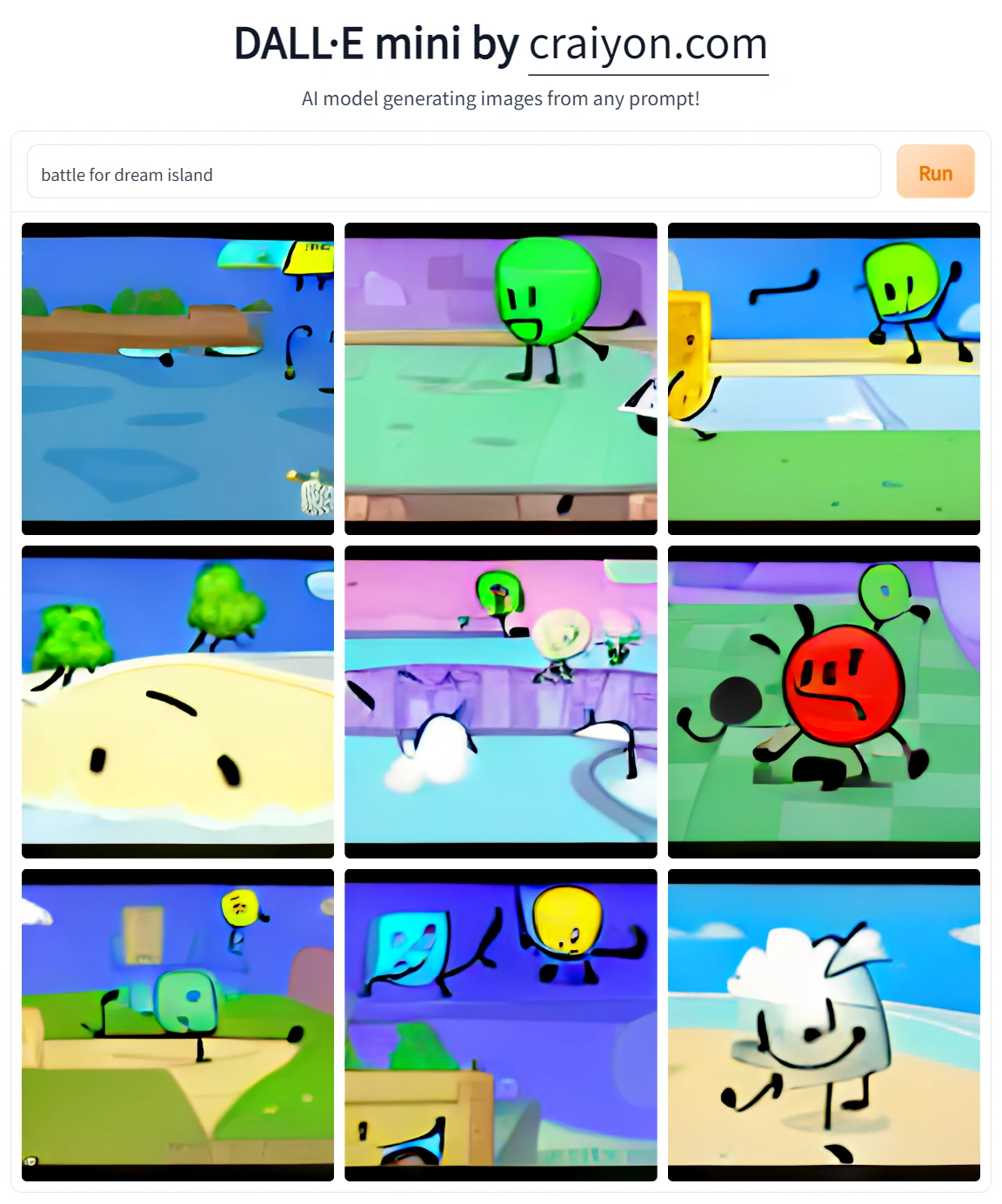 I typed Battle for dream island in dall-e mini | Fandom