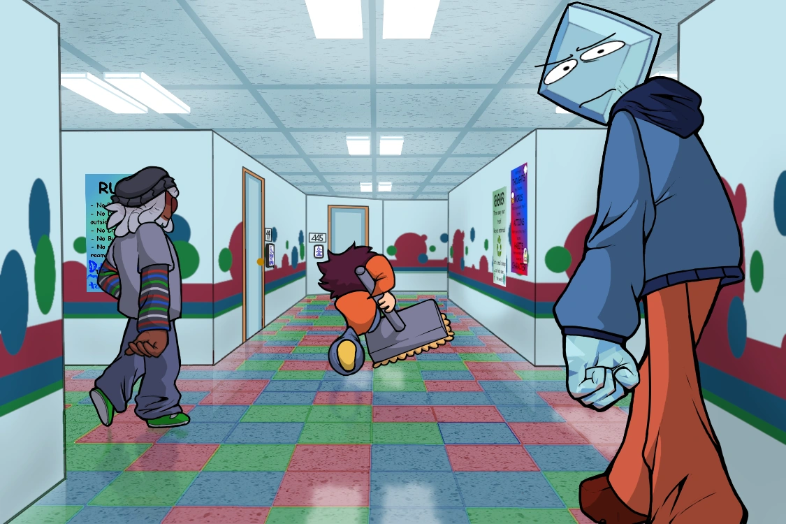 WHY IS HE (diamond man, the idiot on the right) LOOKING AT ME LIKE THAT ...