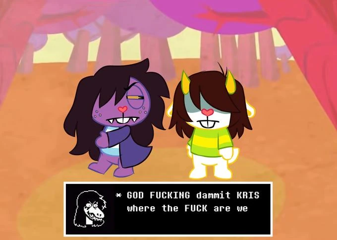 Kris and Susie (from Deltarune) in Happy Tree Friends style! | Fandom