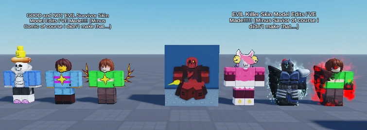 Decided to show off all the undertale skin concepts i've made compared ...