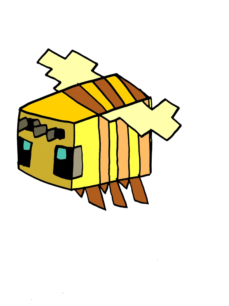 My drawing of a Minecraft bee | Fandom