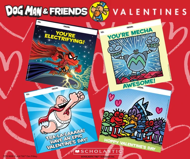 Dog Man and Friends Valentines Day 2024 Printable | Fandom