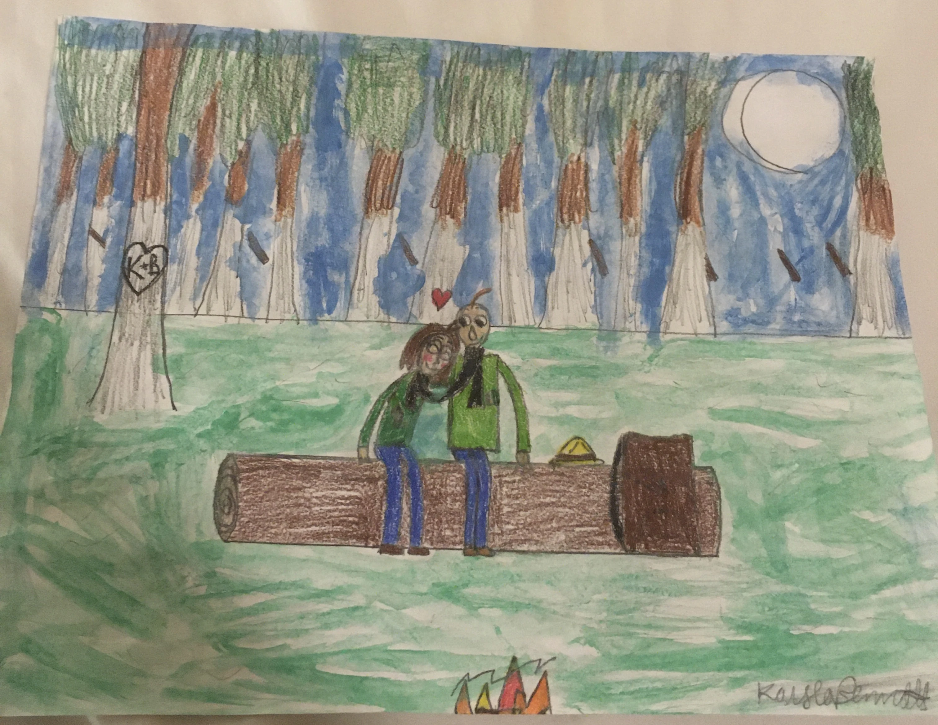 A cute drawing I did of me and Baldi Camping 🥰 | Fandom