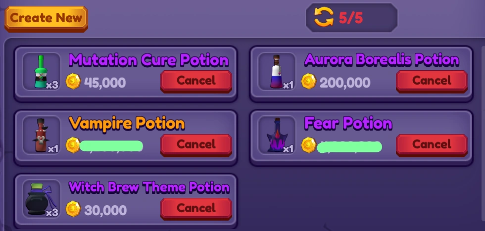 Potion auction. Offer on the fear+vampire elements. | Fandom