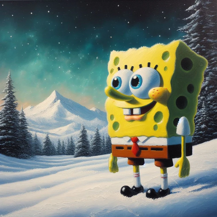 Some AI Art of SpongeBob in a Snowy landscape | Fandom