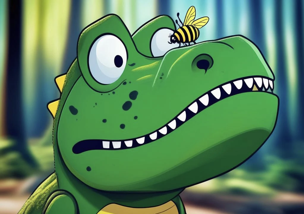 Artwork of a Dinosaur and a Bee | Fandom